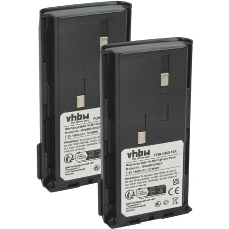 vhbw 2x Akku kompatibel mit Kenwood TK-270G, TK272, TK-3101, TK-3100, TK-272G, TK-278, TK3102 ...