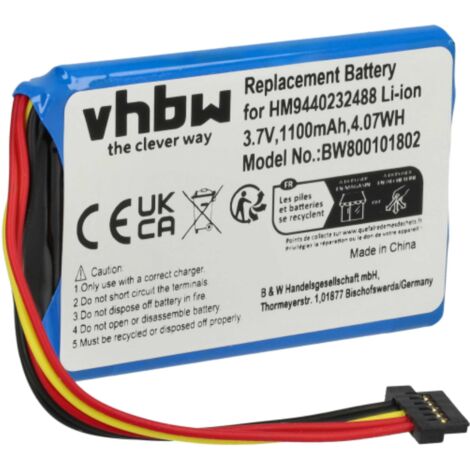 vhbw Akku kompatibel mit TomTom Go 940 Live, 940 GPS Navigation Navi (1100 mAh, 3,7 V, Li-Ion ...