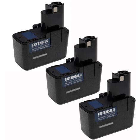 EXTENSILO 3x Akku kompatibel mit Bosch GSB 12 VSP-3, GSB 12VSP-2, GSR ...