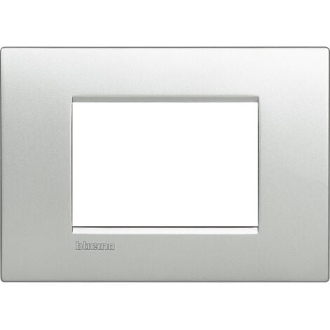 Bticino placca 3 moduli air ll - placca 3p tech colore alluminio lnc4803te