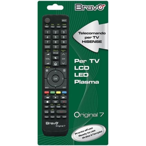 Telecomando Bravo Original 7 Per TV Hi-Sense Nero mod. 90202053