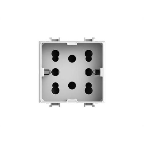 4BOX 4B.AM.H21 Side Presa Da Incasso Multistandard 1 Schuko + 2 Bipasso Compatibile con Bticino ...