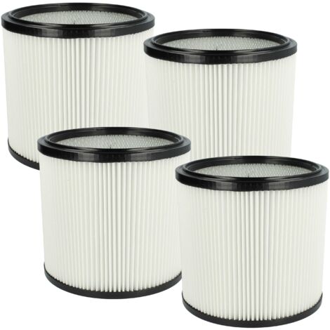 vhbw 4x Filtro plisado compatible con Starmix GS 3078 PZ, 2078 PZ aspiradora - negro blanco 3200 cm²
