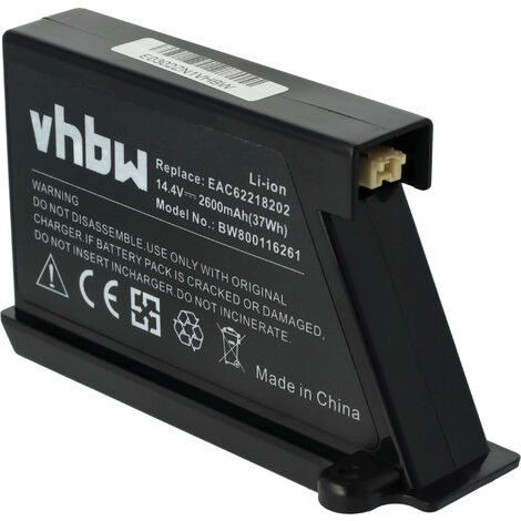vhbw Batería Li-Ion 2600mAh (14.4V) para robot limpiasuelos robot autónomo de limpieza LG HomBot ...
