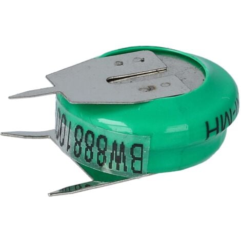 vhbw Pilas botón, tipo de batería V80H (NiMH, 80mAh, 1.2V) -1 celda, conector impresión de 3 ...