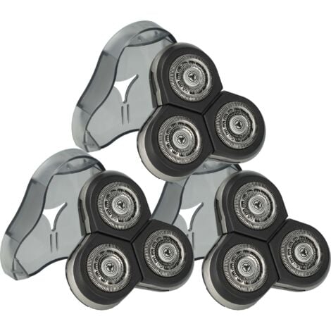 vhbw 3x cabezales reemplaza Philips RQ12 New Edition, RQ12/70 para máquina de afeitar, negro