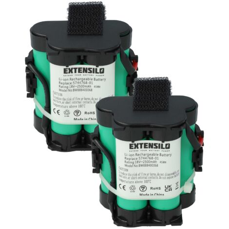 EXTENSILO 2x Batteries compatible avec Gardena R80, R70Li, R40, R70 ...