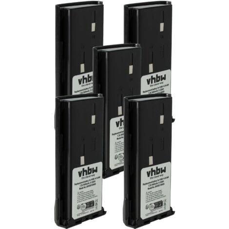 vhbw 5x Batterie remplacement pour Kenwood KNB-20N, KNB-21 pour radio talkie-walkie (1600mAh, 7 ...