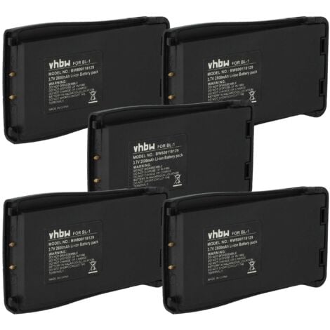 vhbw 5x Batterie remplacement pour Baofeng BL-1 pour radio talkie-walkie (2800mAh, 3,7V, Li-ion)