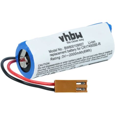 vhbw Batterie remplacement pour A02B0200K102, A02B-0200-K102, CR17450ER ...