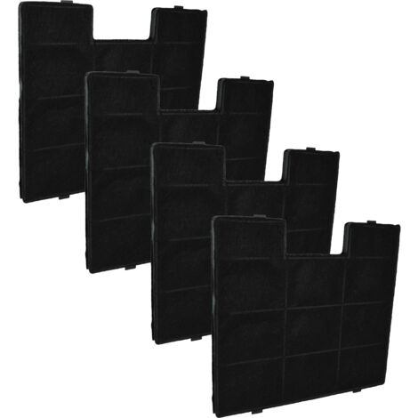 vhbw 4x Filtres à charbon actif compatible avec Domatix Vittoria 681 LX, 683 LX hotte aspirante