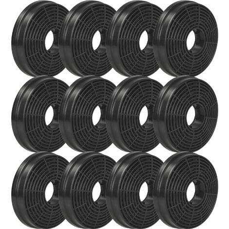 vhbw 12x Filtres à charbon actif compatible avec Candy CCE1191X 36900984 hotte aspirante - 10,5 cm