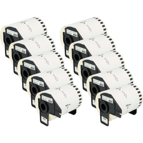 vhbw 10x Rouleau d'étiquettes + support 102mm x 30,48m (1 étiquette ...