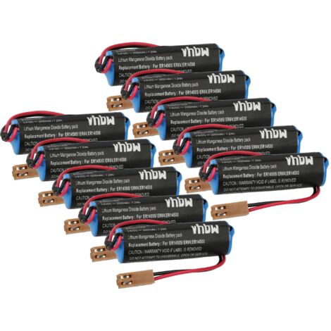 vhbw 10x Pile compatible avec Mitsubishi ER6V C4 (2000mAh, 3,6V, Li-MnO2)