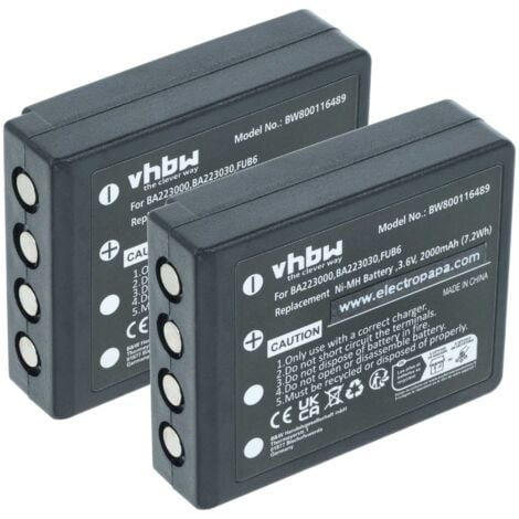 vhbw 2x Batterie compatible avec HBC Radiomatic Quadrix, patrol T ...