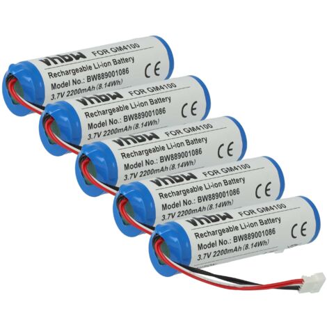 vhbw 5x Batterie remplacement pour Datalogic 128000894, BT-8, RBP-4000 ...