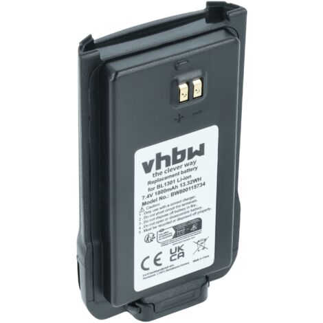 vhbw Batterie remplacement pour Hyt / Hytera BL1719, BL2407, BL1301 ...