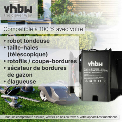 vhbw Batterie remplacement pour Robomow MRK7005A pour robot tondeuse ...