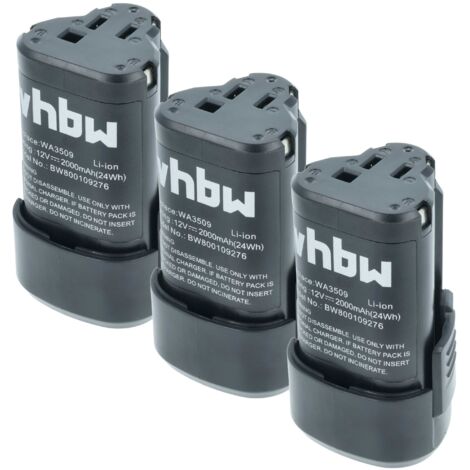 vhbw 3x Batterie compatible avec Rockwell RW9300, RK2510K, RK2515K2 ...