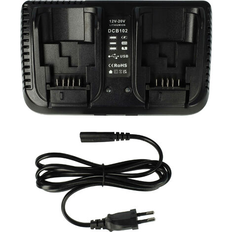 vhbw Chargeur double compatible avec Dewalt DCD785L2, DCD790, DCD790D2 ...