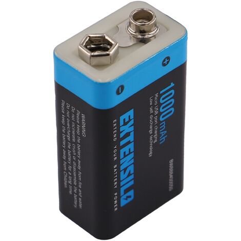 EXTENSILO 10x Piles bloc batterie 9V pour divers appareils (1000mAh, 9V ...