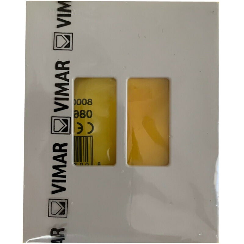Placca vimar 8000 2 fori modulo resina scatto colore avorio 08606A ...