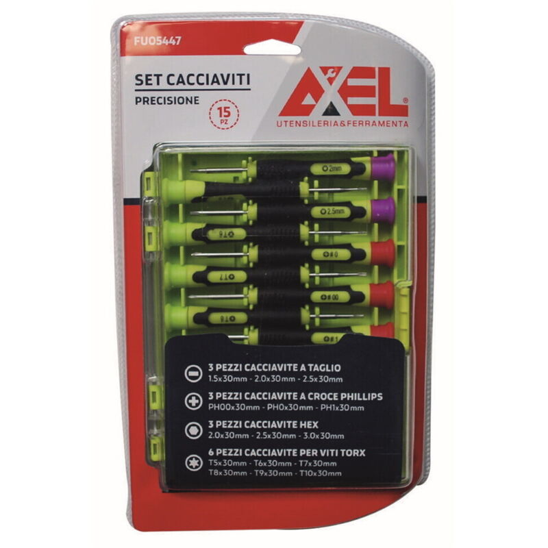 Set serie di cacciaviti cacciavite di precisione taglio torx set da 15 pz axel