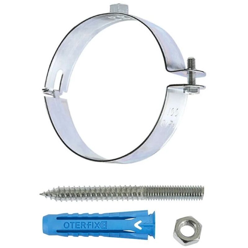 Collare pesante zincato per tubi in polietilene e pvc d 110 mm con tassello