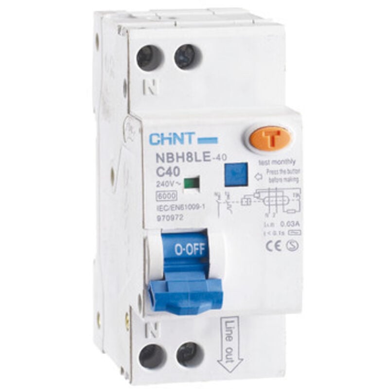 Interruttore magnetotermico differenziale chint nbh8le-40 16 a 1p+n salvavita