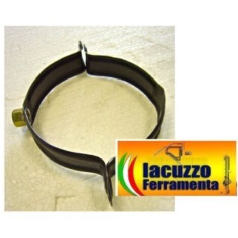 Collare tondo per pluviali d80 mm con tassello finitura marrone stringitubo