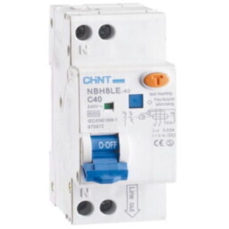 Interruttore magnetotermico differenziale chint nbh8le-40 20 a 1p+n salvavita