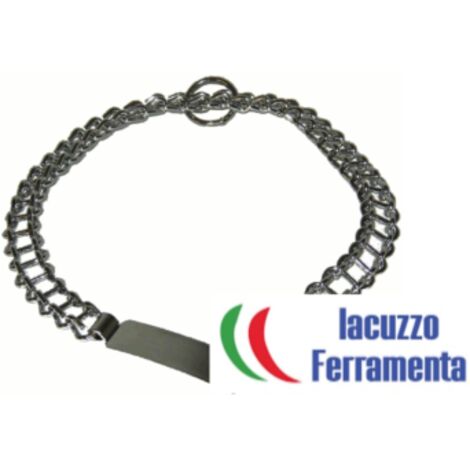 Collare nichelato con maglie in metallo cm 50 per cani cane guinzaglio ...