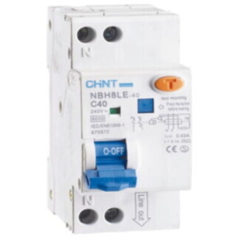 Interruttore magnetotermico differenziale chint nbh8le-40 6 a 1p+n salvavita