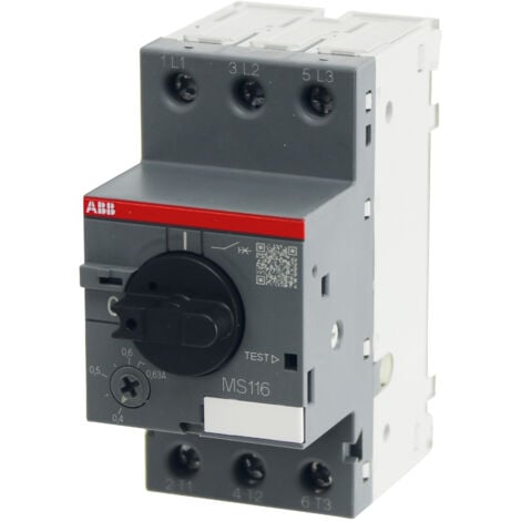 ABB Motorschutzschalter MS116-0.63, Auslöseklasse 10 A, 0.4...0.63 A