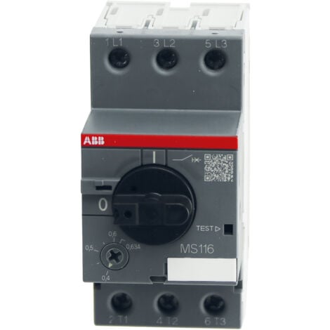 ABB Motorschutzschalter MS116-0.63, Auslöseklasse 10 A, 0.4...0.63 A