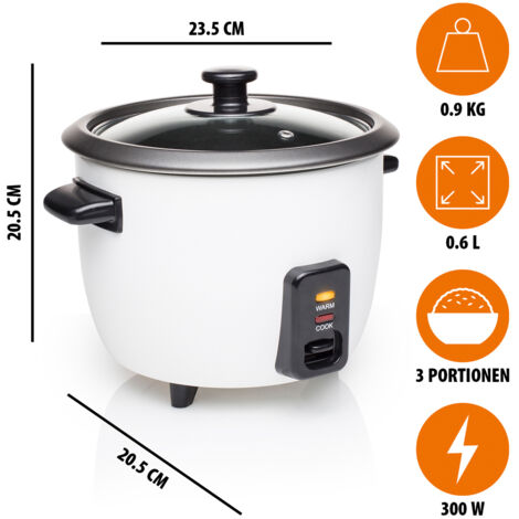 TRISTAR Reiskocher RK-6117, 0,6 L, 300 W, mit Warmhaltefunktion, weiß