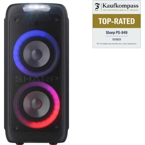 SHARP Party-Lautsprecher PS-949, tragbar, Bluetooth, USB, MP3, 132 W