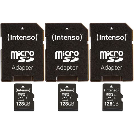 INTENSO MicroSD-Card Performance Line, 3424491, 128 GB 3er Pack