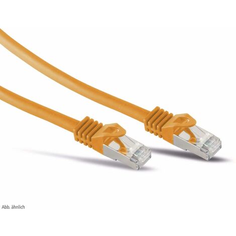 RJ45 Patchkabel S/FTP (PIMF), m. CAT.7 Rohkabel, 10 m, orange