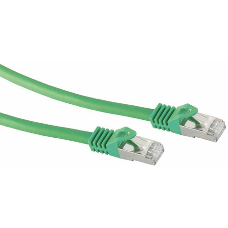 RJ45 Patchkabel S/FTP (PIMF), m. CAT.7 Rohkabel, 0,5 m, grün