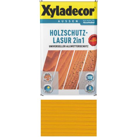 Holzschutz Lasur für Außenbereich Xyladecor 2in1 Eiche Hell 0,75L Universeller Allwetterschutz ...