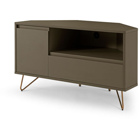 Eck TV-Lowboard mit Schublade, Klappfach und offenem Fach 393611