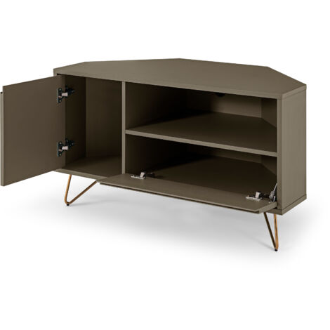 Eck TV-Lowboard mit Schublade, Klappfach und offenem Fach 393611