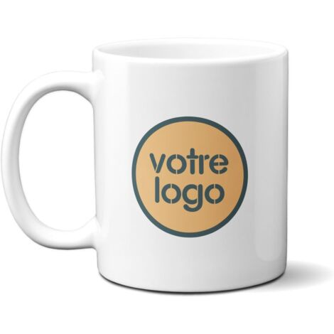 36 Mugs en céramique blanc personnalisés avec votre logo