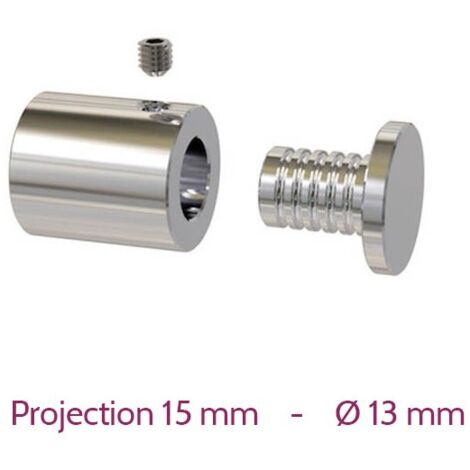 Entretoise percée en Inox poli Ø 13 mm projection 15 mm