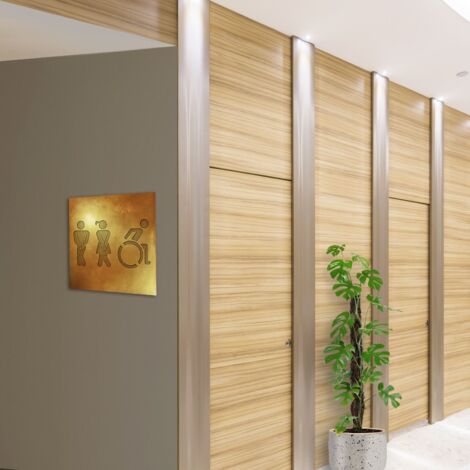 Panneau pictogramme de signalisation fun · Toilettes Trio H/F PMR ...