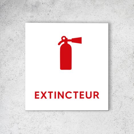 Pictogramme Extincteur - Panneau signalétique Dibond aluminium - Blanc ...