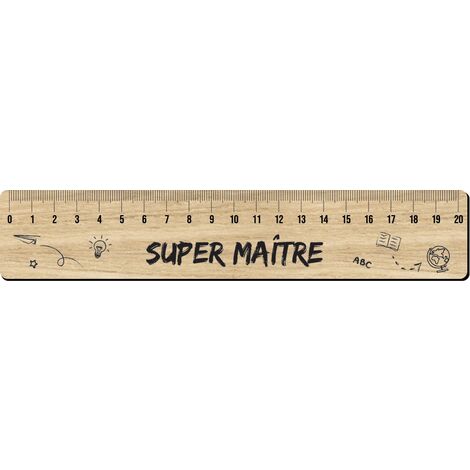 Règle graduée 20 cm effet bois personnalisée avec texte ou prénom ...