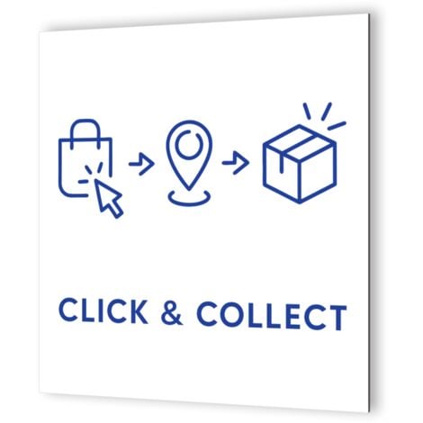 Pictogramme Click and Collect - Panneau signalétique Dibond blanc ...