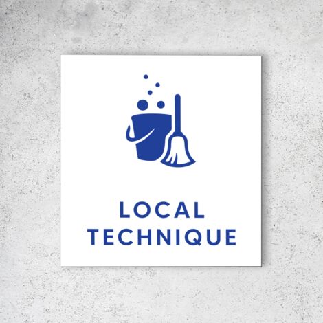 Pictogramme Local Technique - Panneau signalétique Dibond blanc - Picto ...